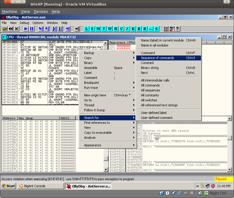 SEH Based Buffer Overflow - BigAnt Server | Information Security Berserker SEH Based Buffer Overflow - BigAnt Server | Information Security Berserker